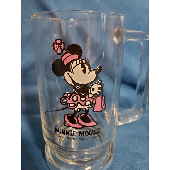 Disney | Dining | Vintage 97s Minnie Mouse Drinking Glass Mug With ...